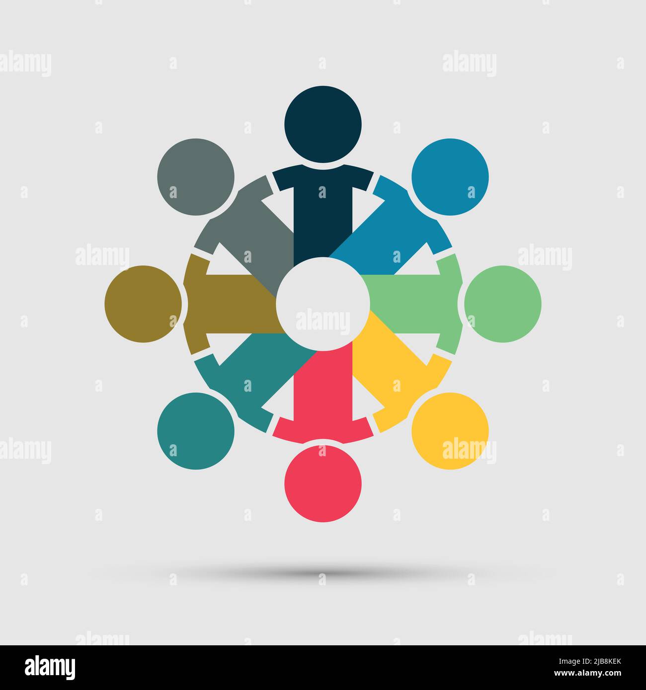 Abstract colorful people in a circle,Teamwork meeting,people are ...