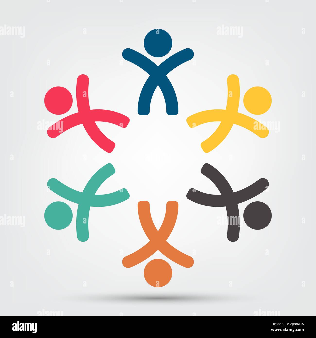 meeting teamwork room people logo.group of six persons in circle ...