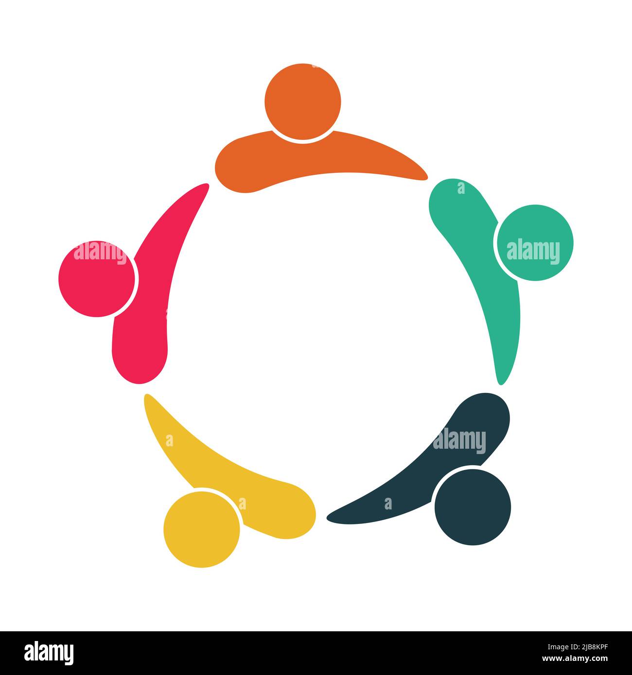 meeting room people logo.group of four persons in circle,Vector ...