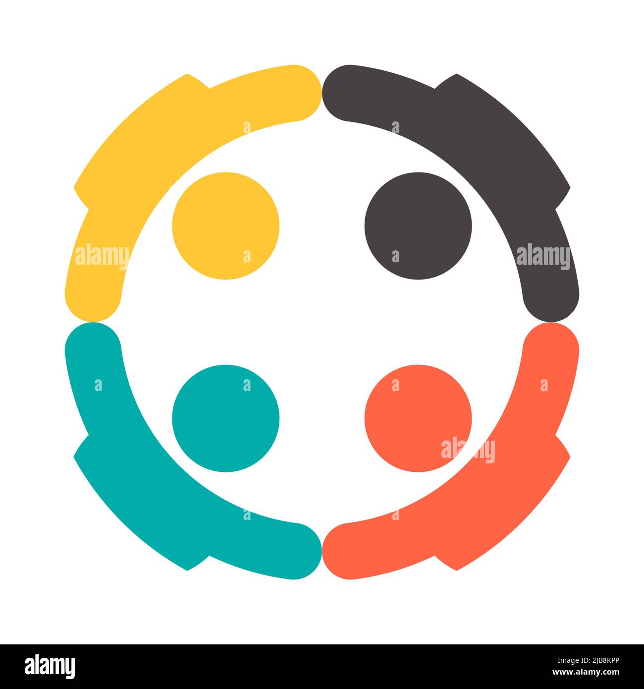 Group people logo handshake in a circle,Teamwork icon.vector ...