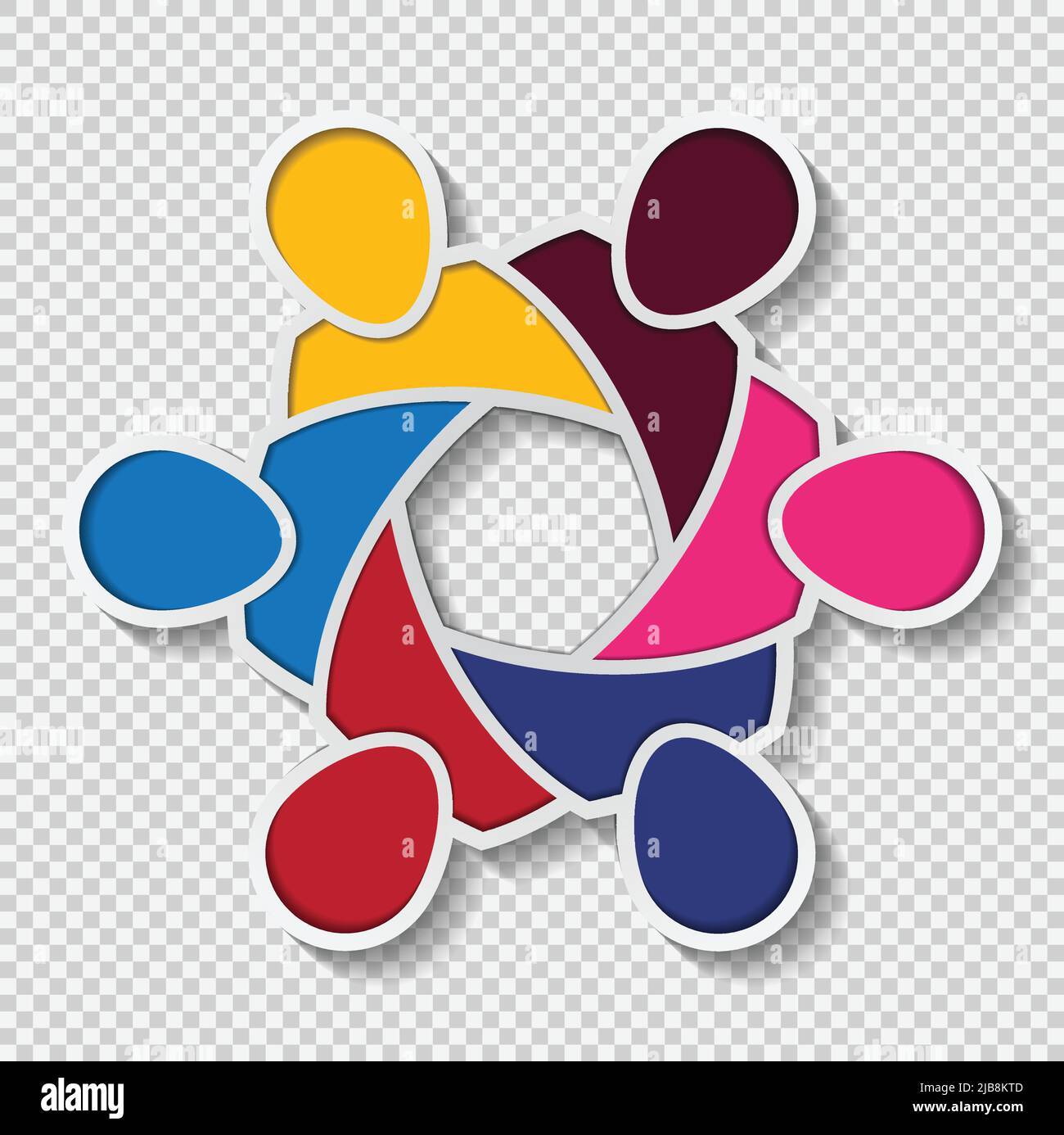 meeting teamwork room people logo.group of six persons in circle,Vector ...