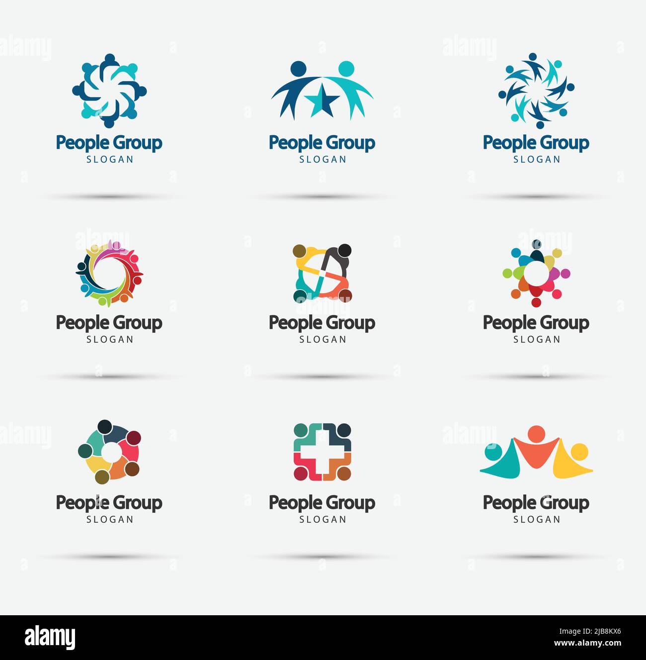 Group people Logo Design,Teamwork meeting,Template,Vector llustration ...