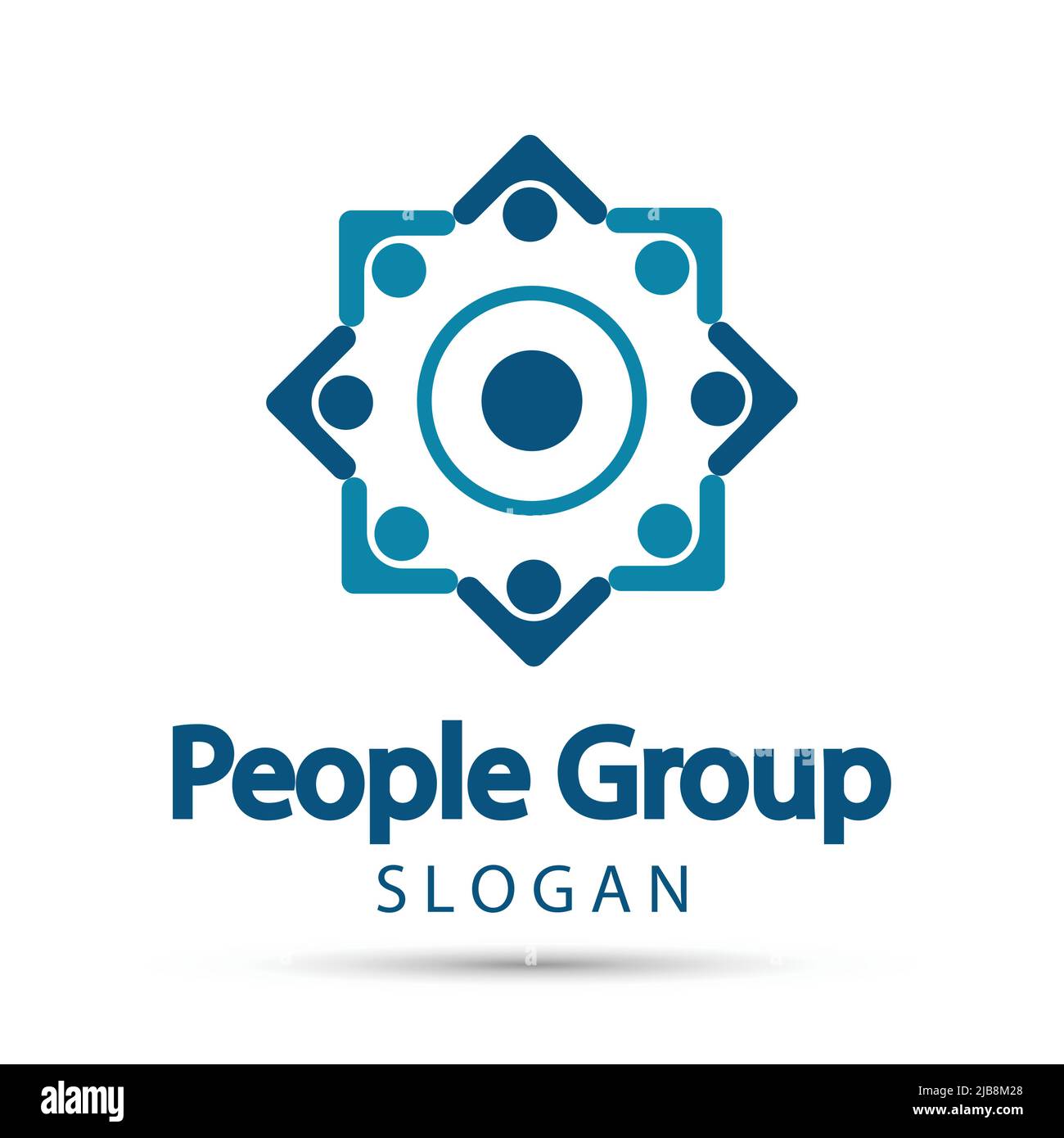 Vector graphic group connection logo.Eight people in the circle.logo ...