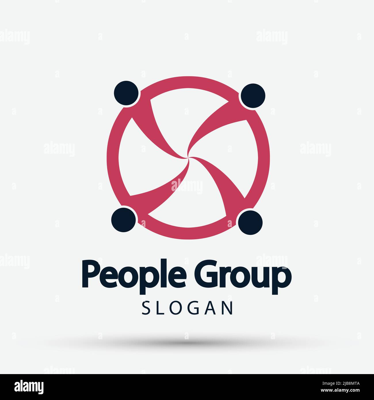 Group four people logo handshake in a circle,Teamwork icon,Vector ...
