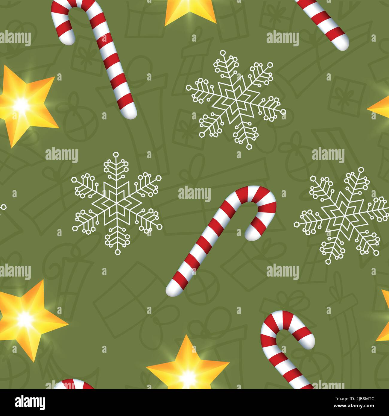 Dark green seamless pattern with colorful christmas symbols flat vector ...