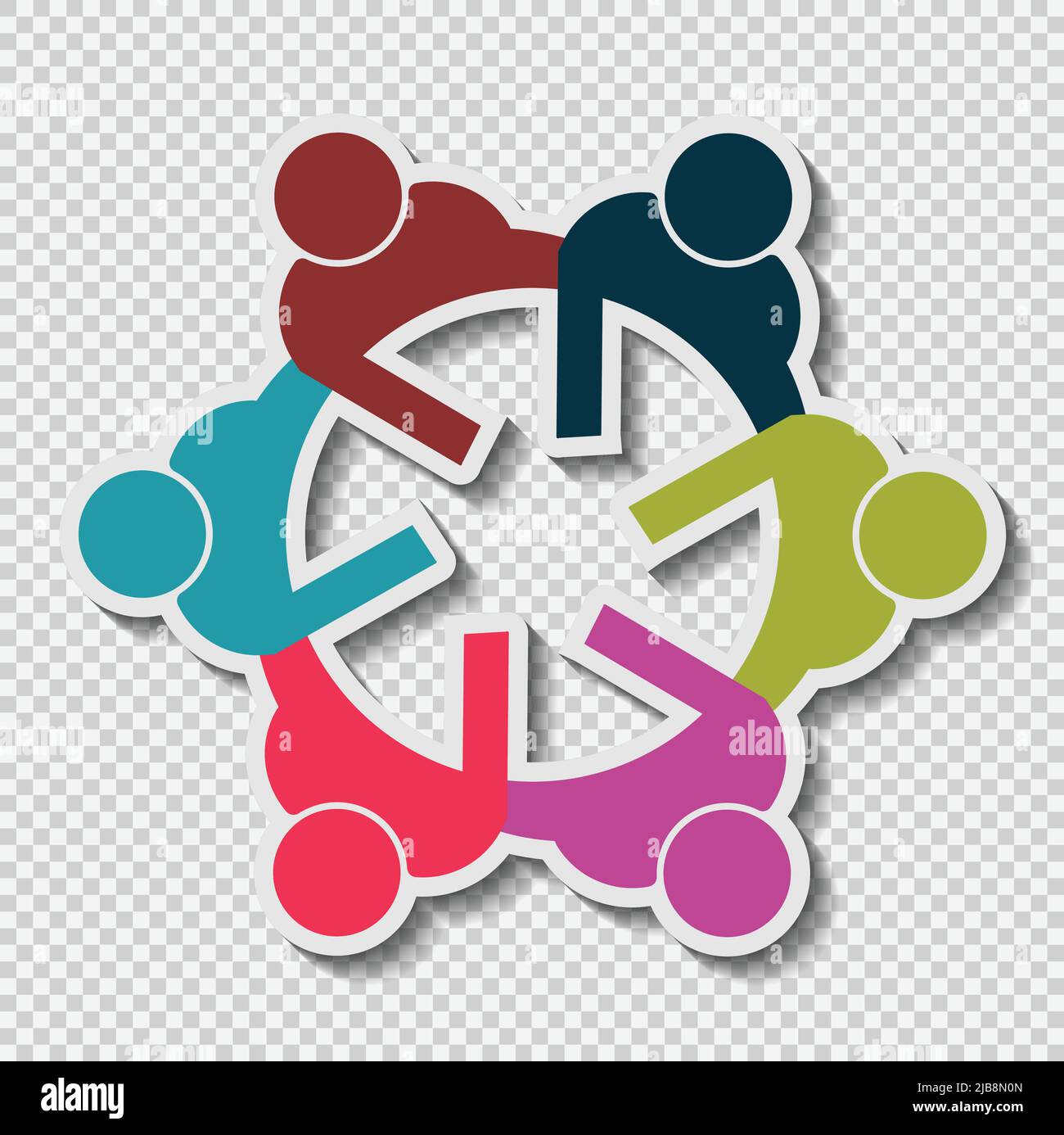 meeting teamwork room people logo.group of six persons in circle,Vector ...