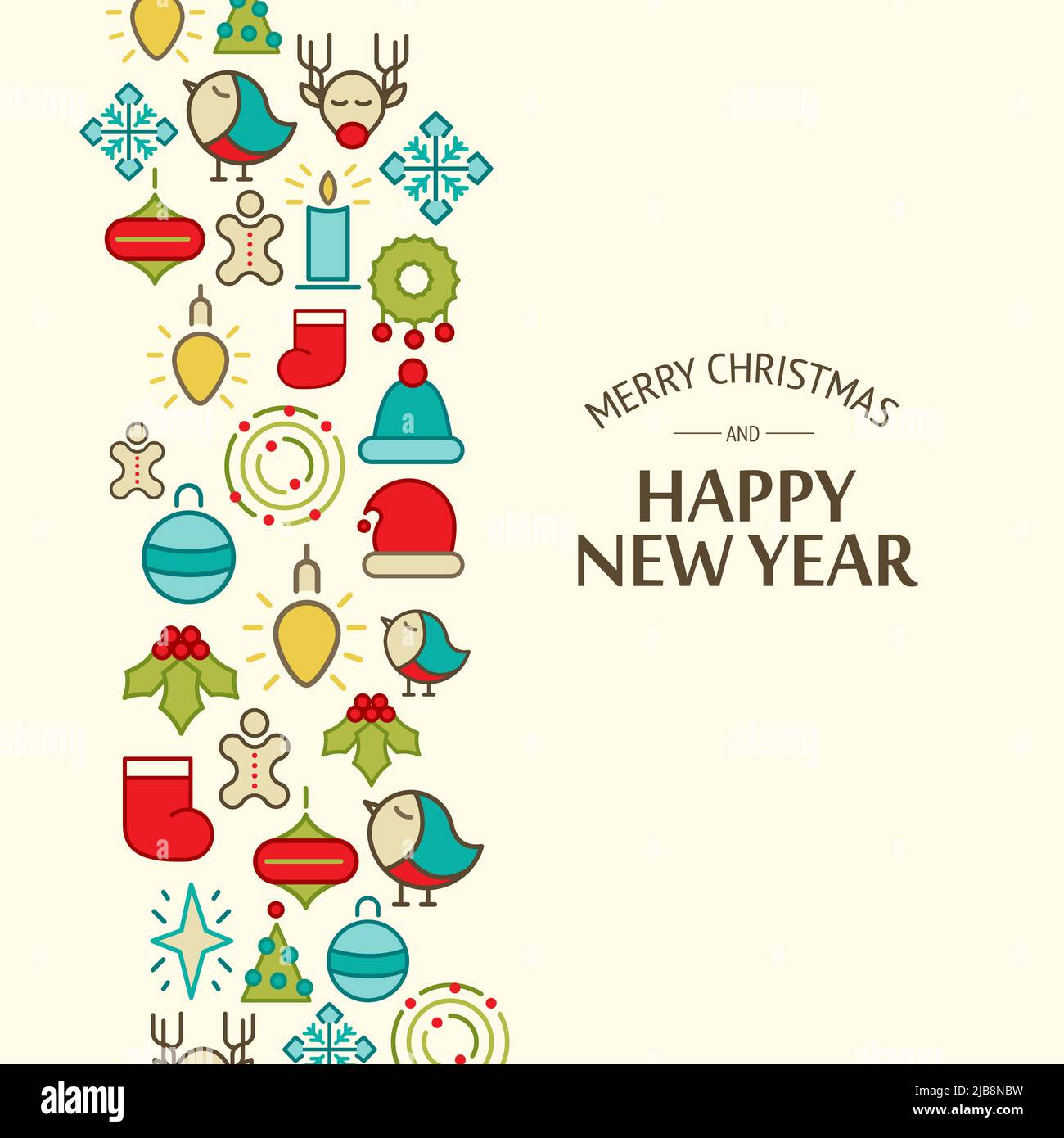 Happy New Year celebrating template with greeting text and colorful ...