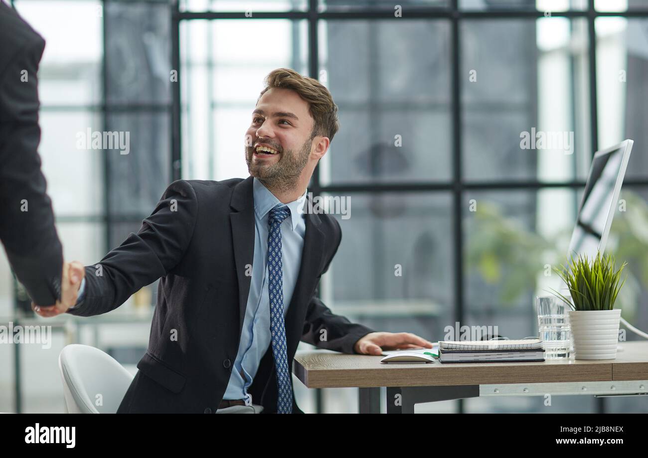 Business man waving greeting hi-res stock photography and images - Alamy