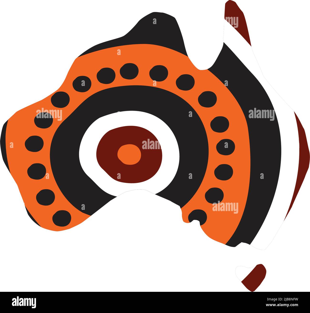 Aboriginal art dots painting with using Australian map outline Stock ...