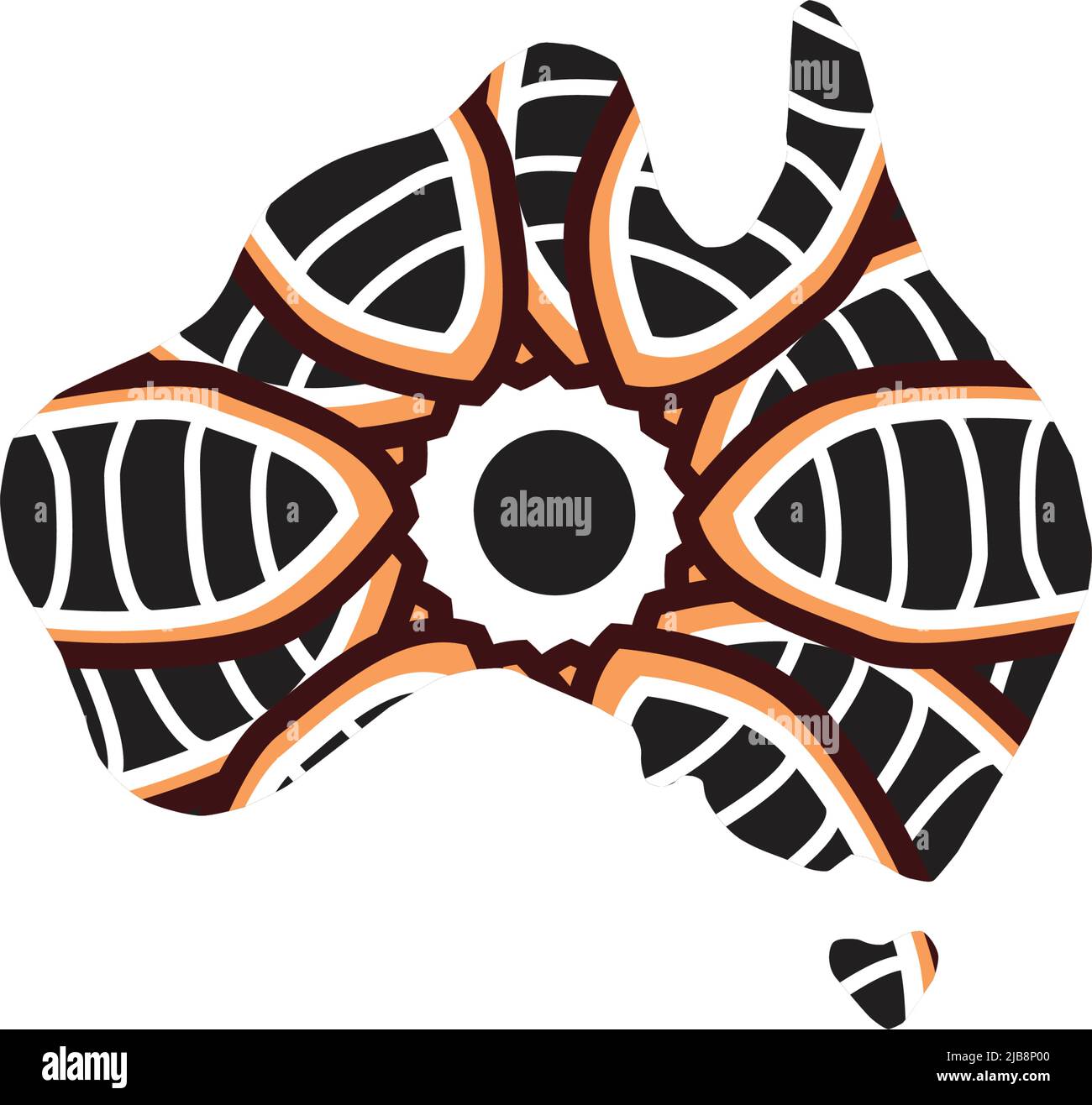 Aboriginal art dots painting with using Australian map outline Stock ...