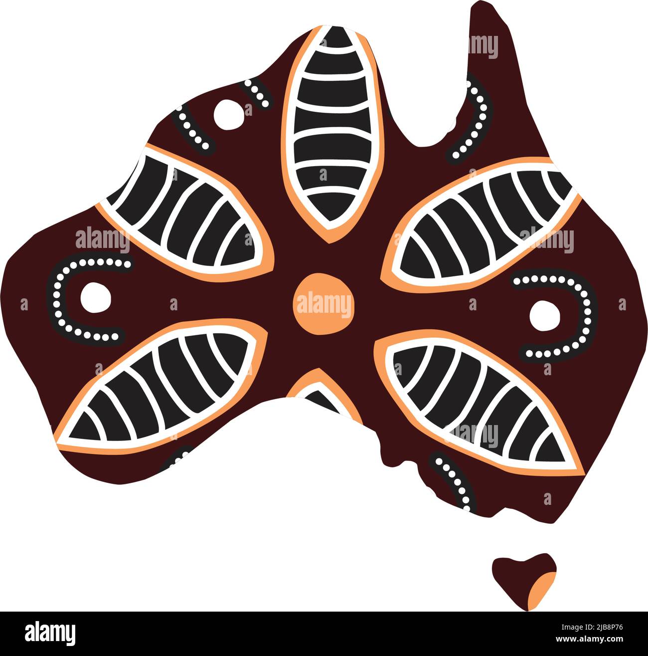 Aboriginal art dots painting with using Australian map outline Stock ...