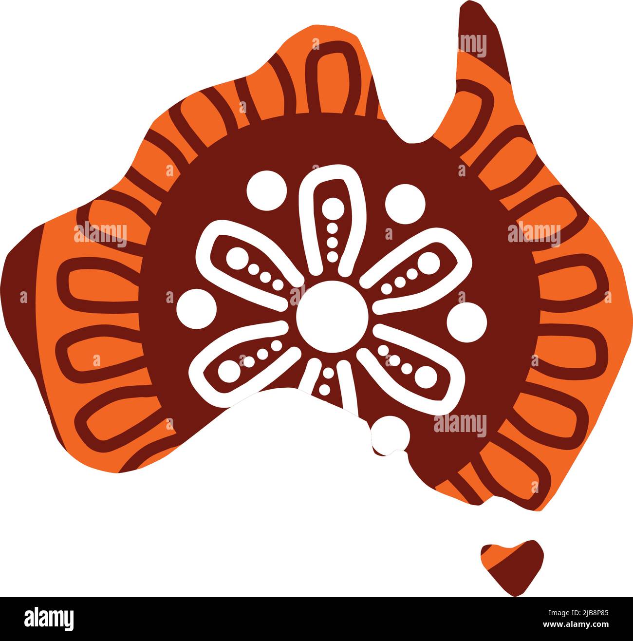 Aboriginal art dots painting with using Australian map outline Stock ...