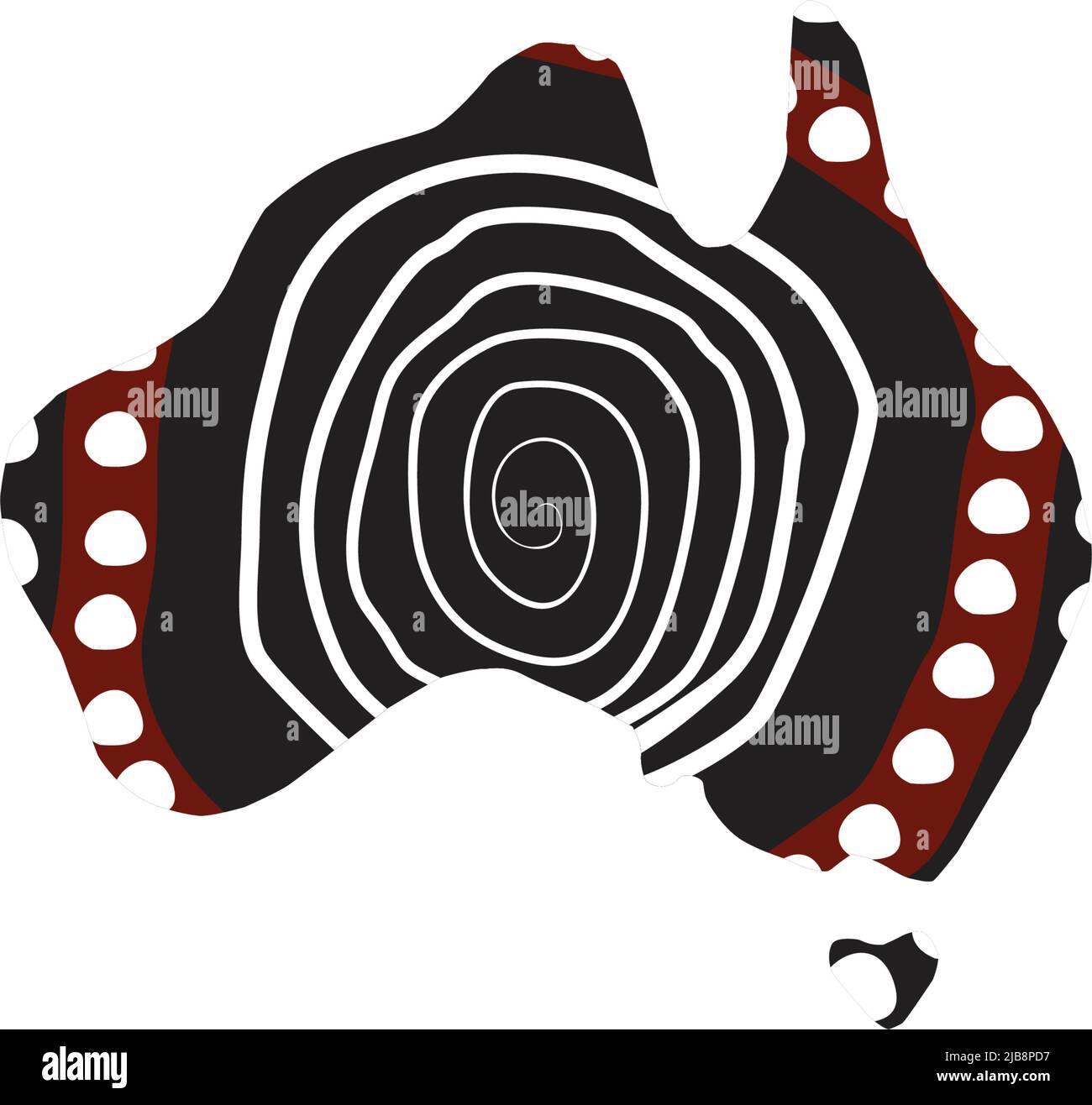 Aboriginal art dots painting with using Australian map outline Stock ...