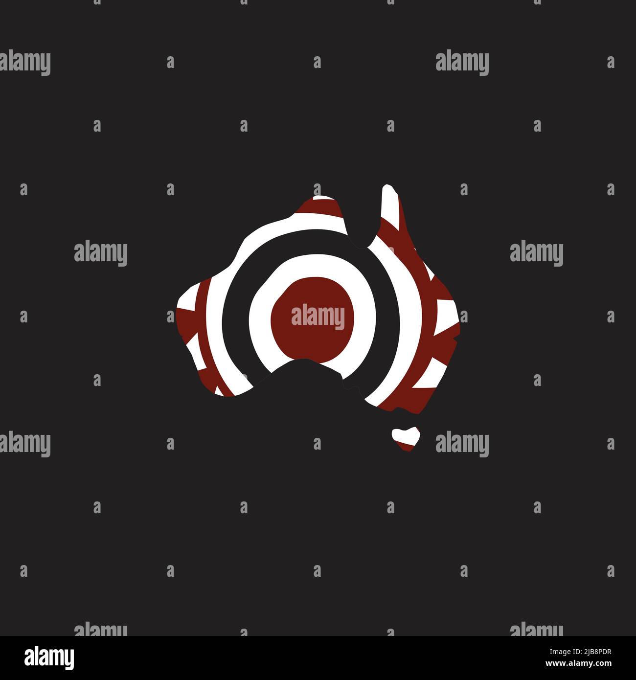 Aboriginal art dots painting with using Australian map outline Stock ...