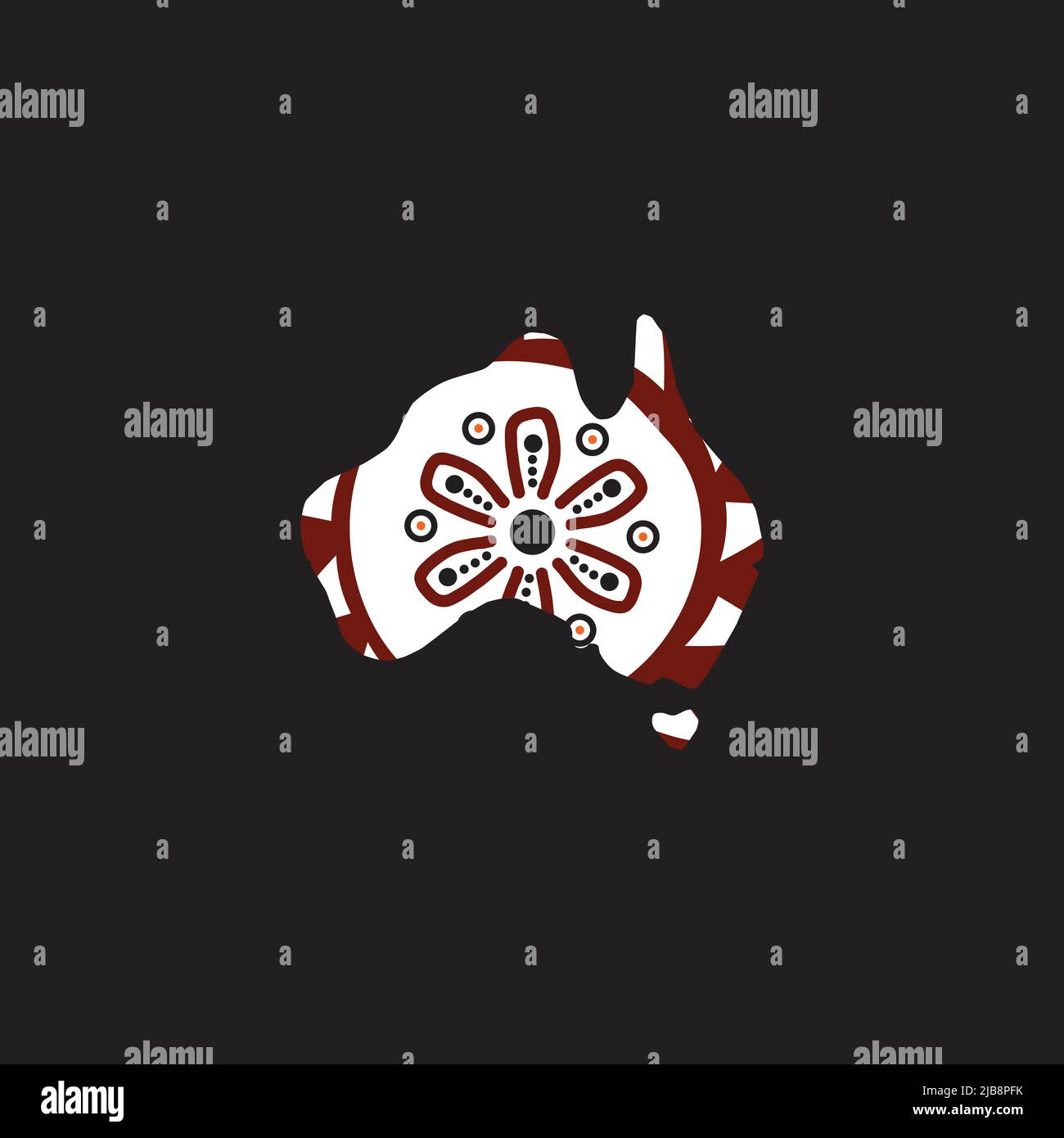 Aboriginal art dots painting with using Australian map outline Stock ...