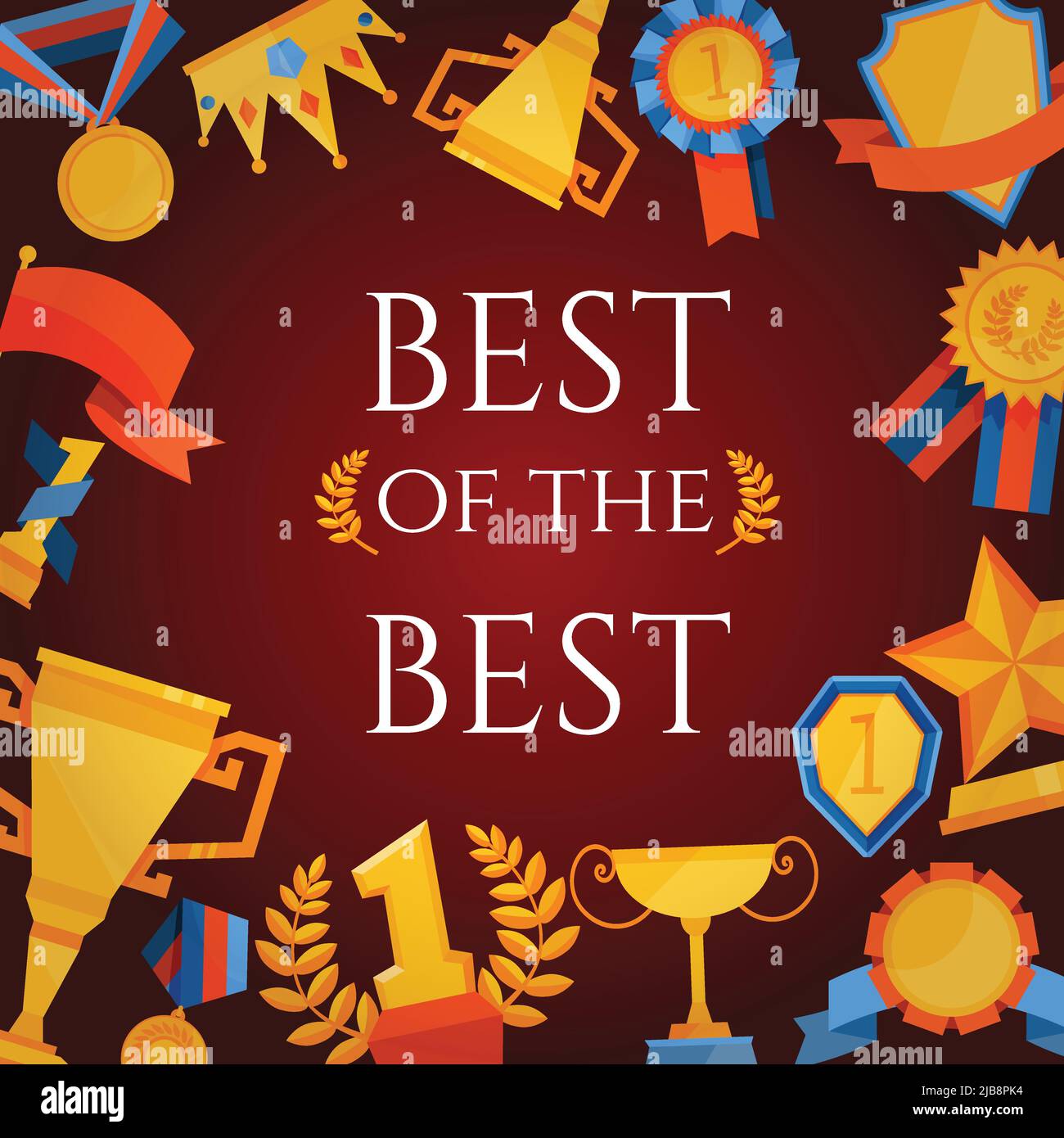 Award and prizes poster with best of the best lettering and victory ...