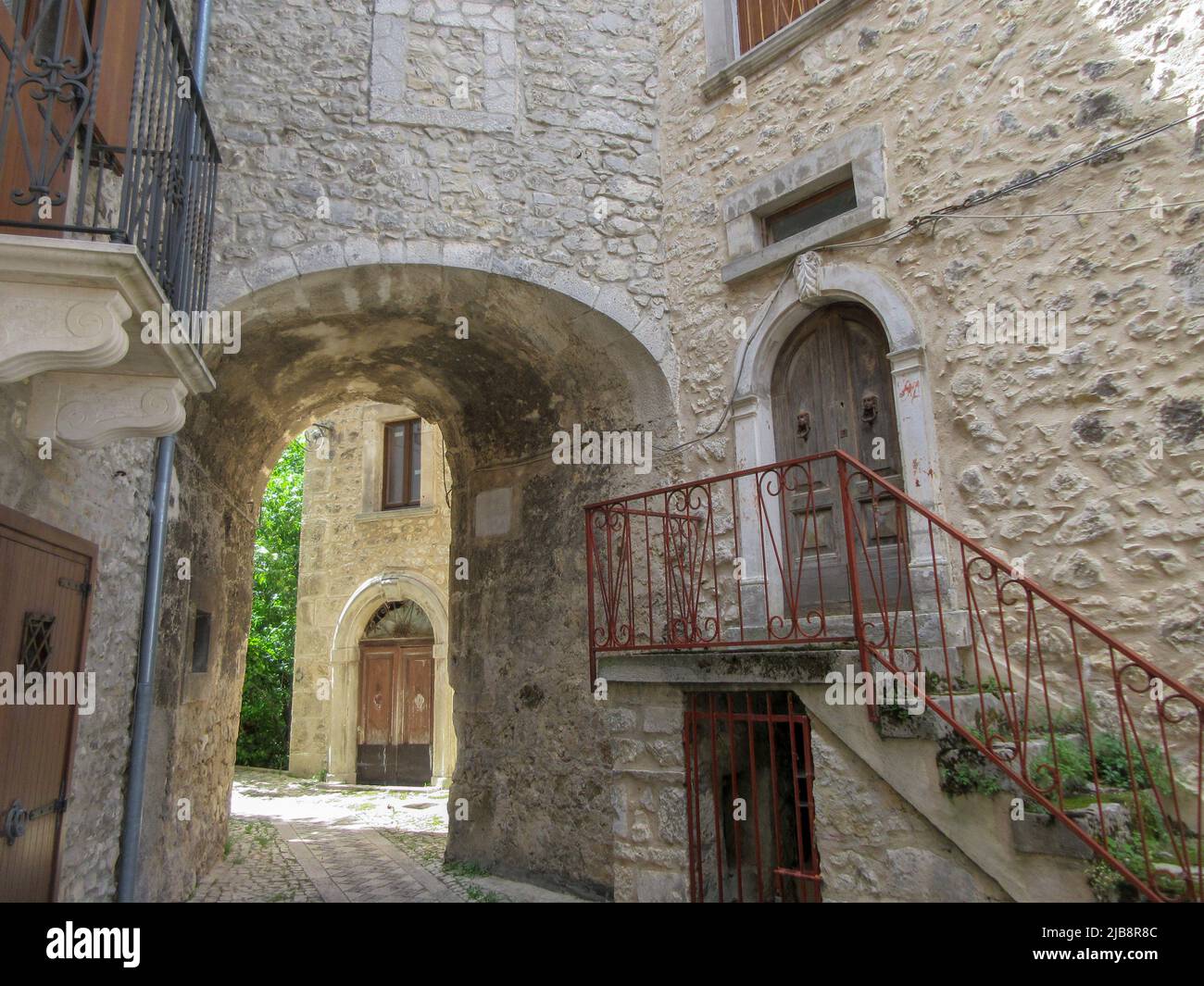 Alleyway of a village in the Abruzzo mountains. Journey into the ...