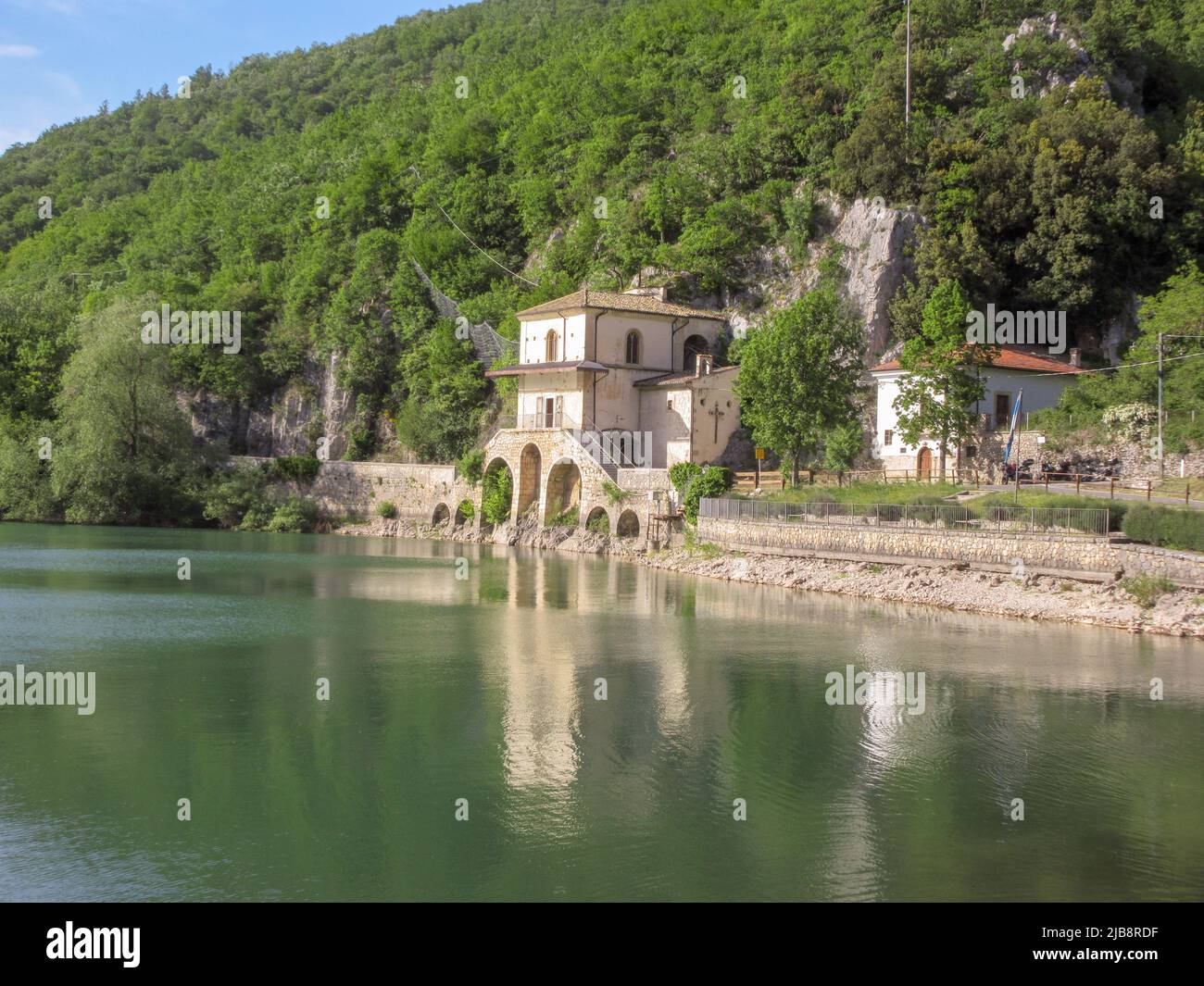 Image of an old dam of Lake Scanno during a trip to Abruzzo Italy Stock ...