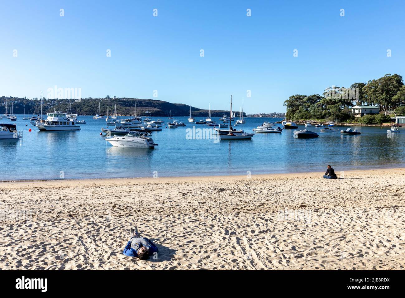 Balmoral Beach in the Sydney area of Mosman on a sunny winters day ...