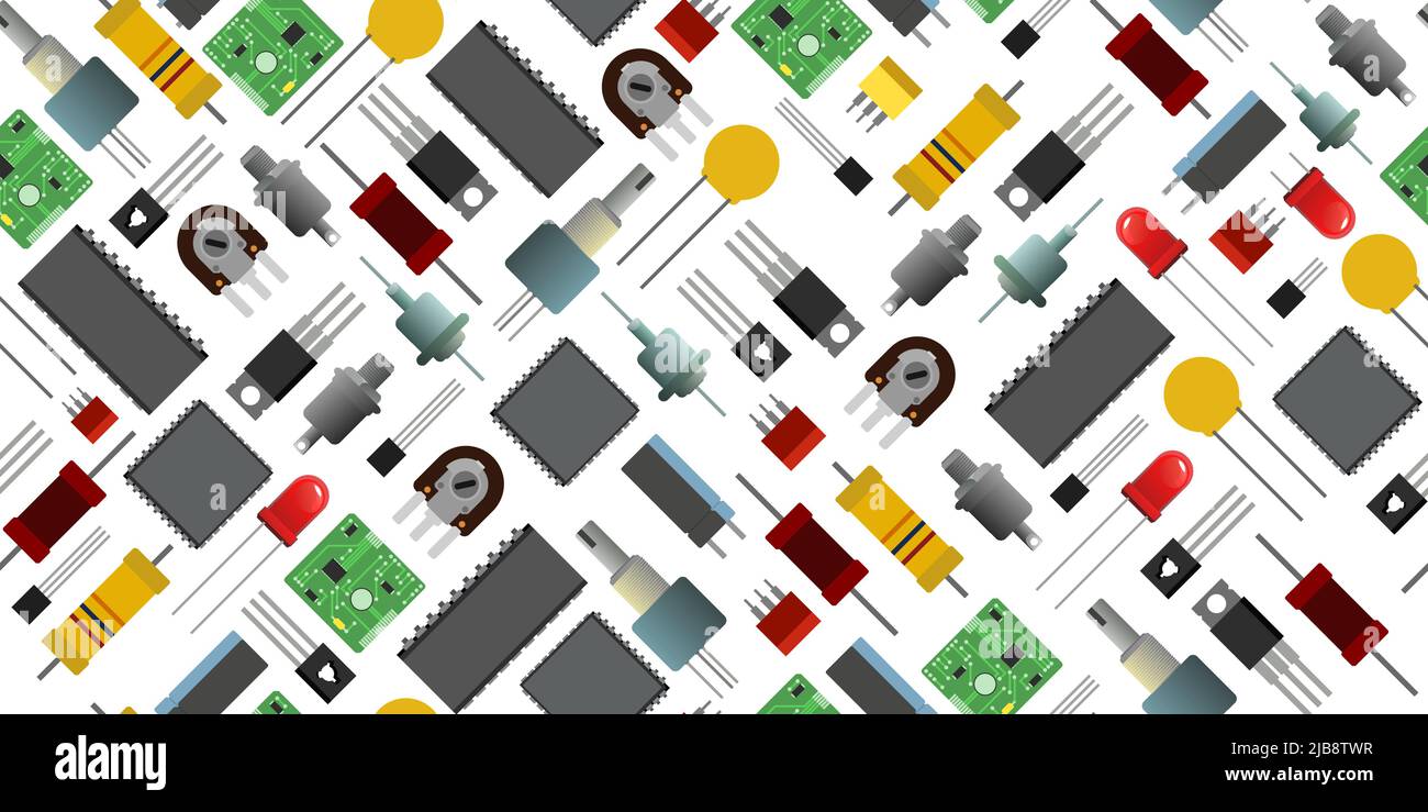 Set Of Radio Components Background Image Seamless Pattern Element