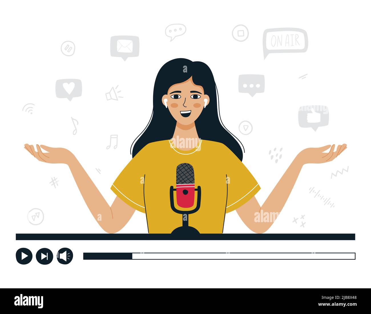 Talking In A Microphone Stock Vector Images Alamy