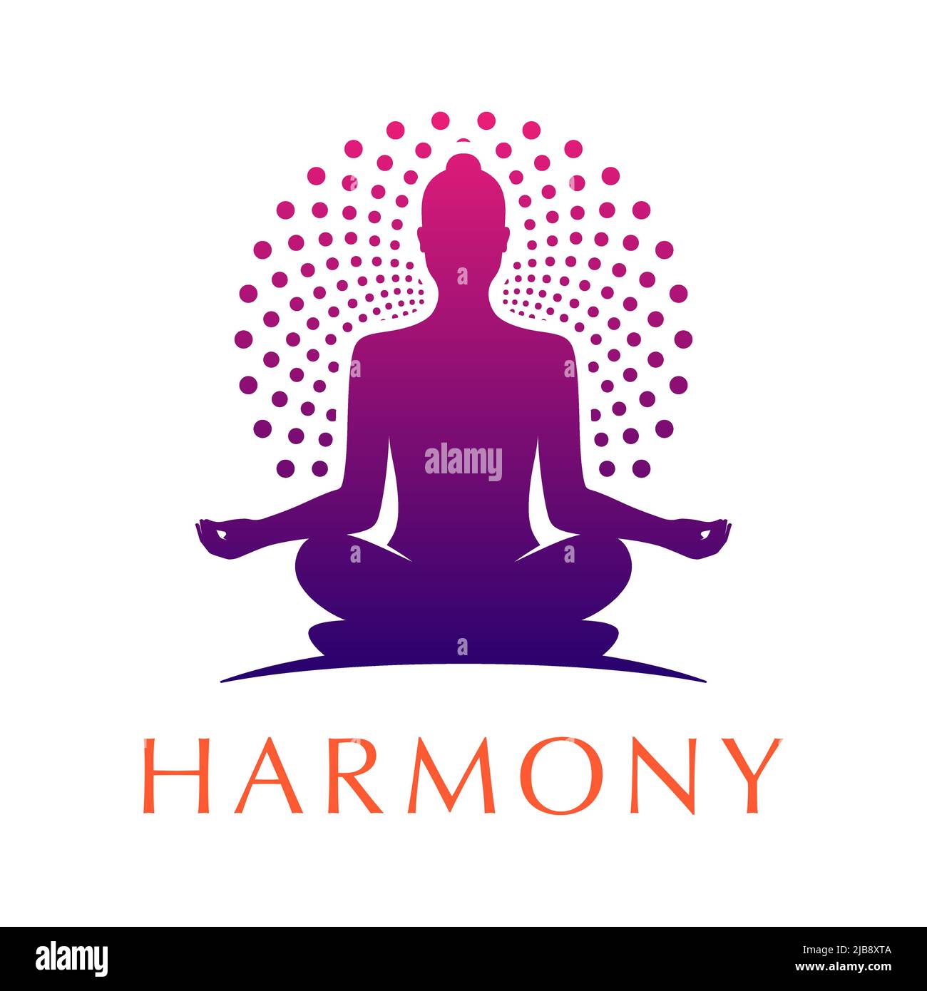 Yoga studio logo of a woman in a padmasana pose with a round ornamental ...
