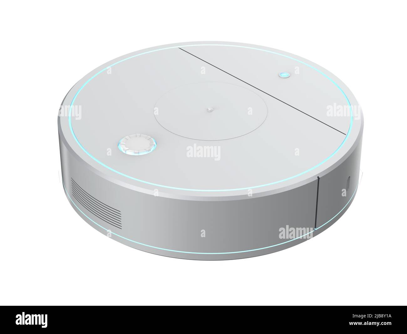 3d rendering robotic vacuum cleaner or sweeper on white background ...