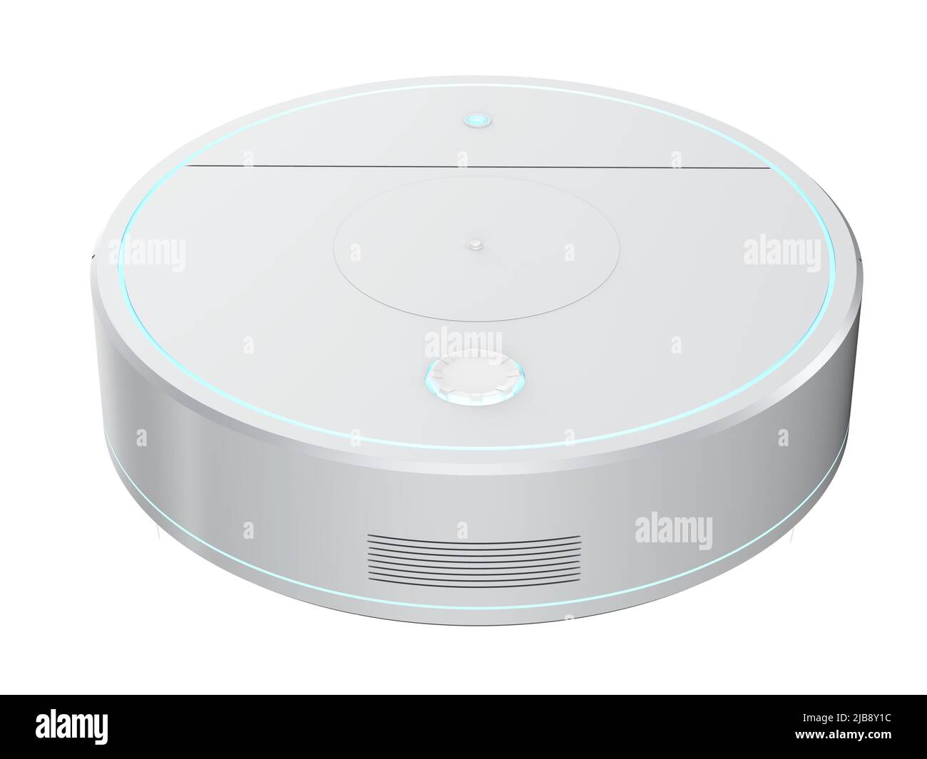 3d rendering robotic vacuum cleaner or sweeper on white background ...