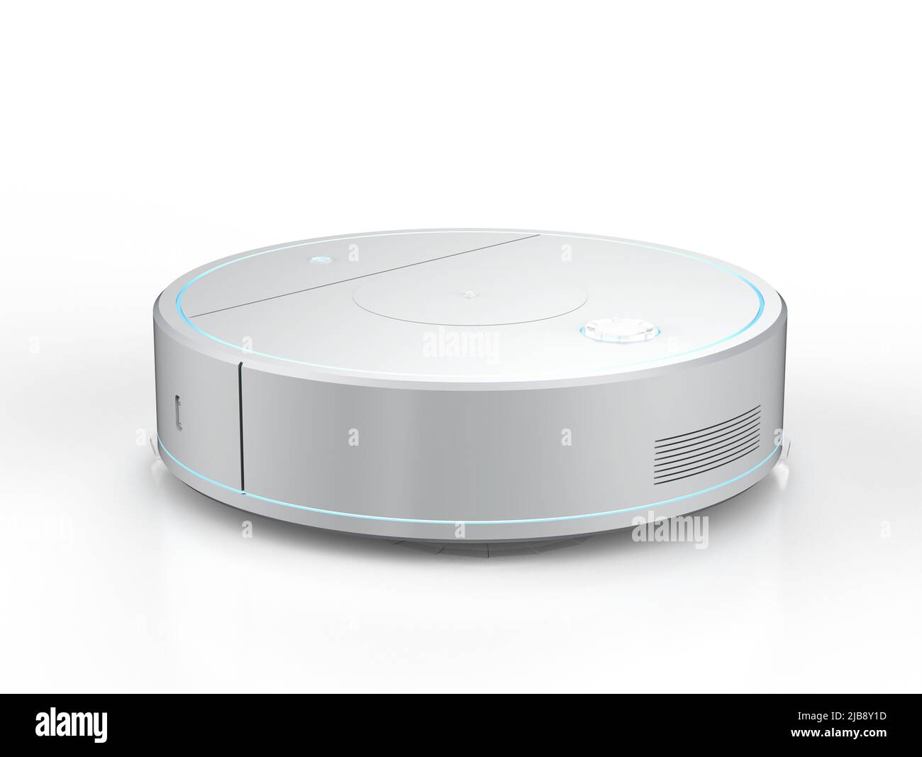3d rendering robotic vacuum cleaner or sweeper on white background ...