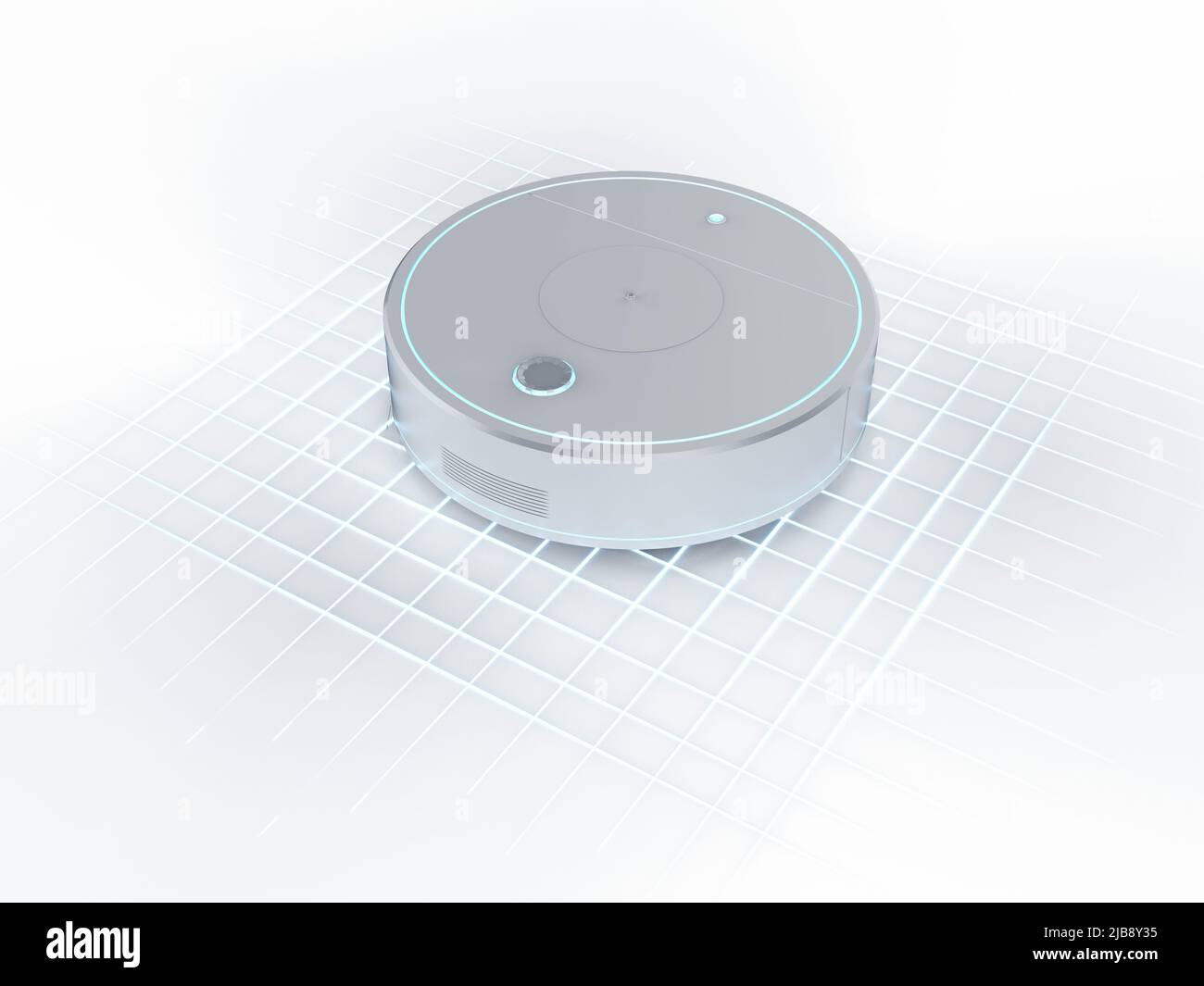3d rendering robotic vacuum cleaner or sweeper display sensor on ...