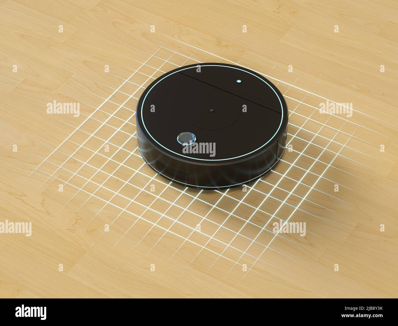 3d rendering robotic vacuum cleaner or sweeper display sensor on ...
