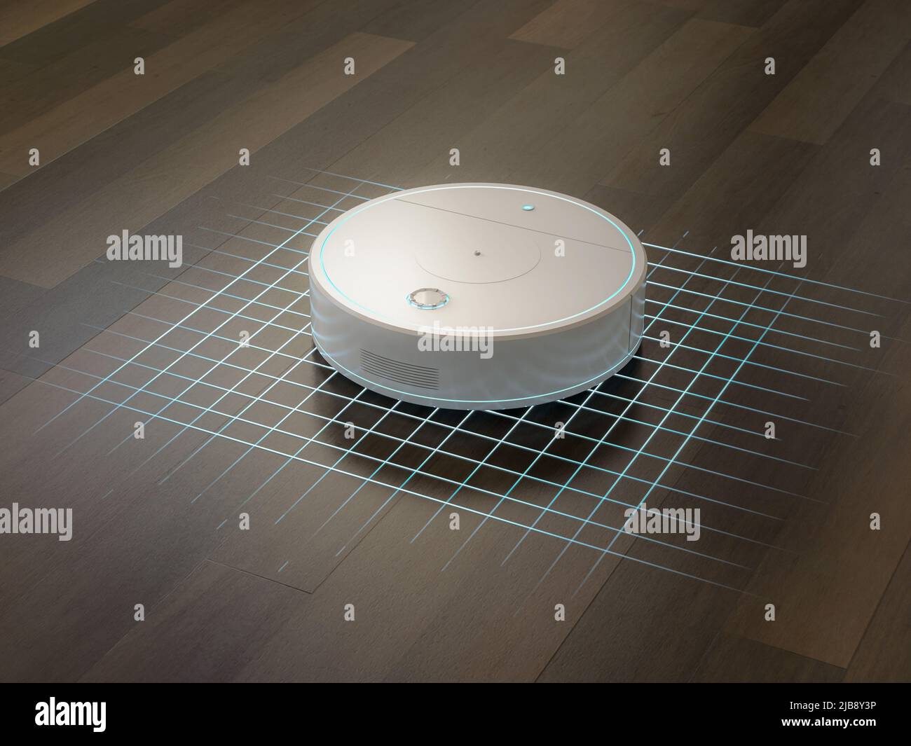 3d rendering robotic vacuum cleaner or sweeper display sensor on ...