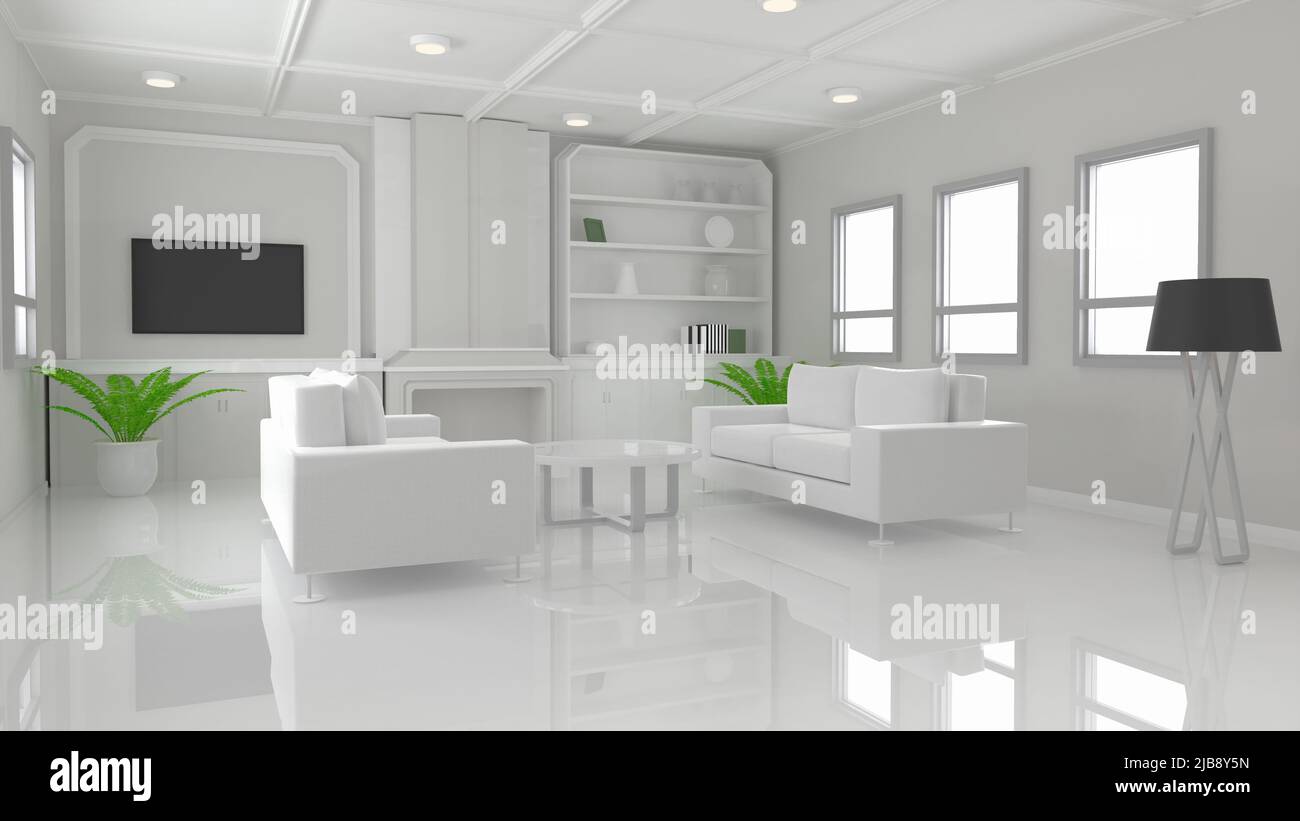 3d rendering white sofa hi-res stock photography and images - Alamy