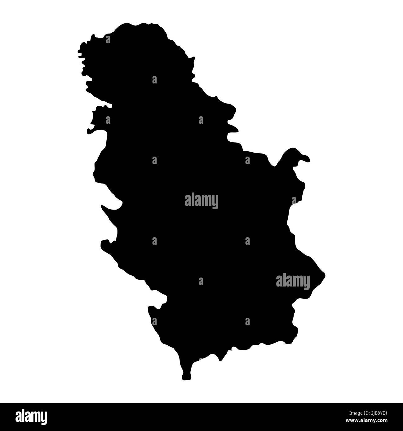 Serbia map icon, geography blank concept, isolated graphic background ...