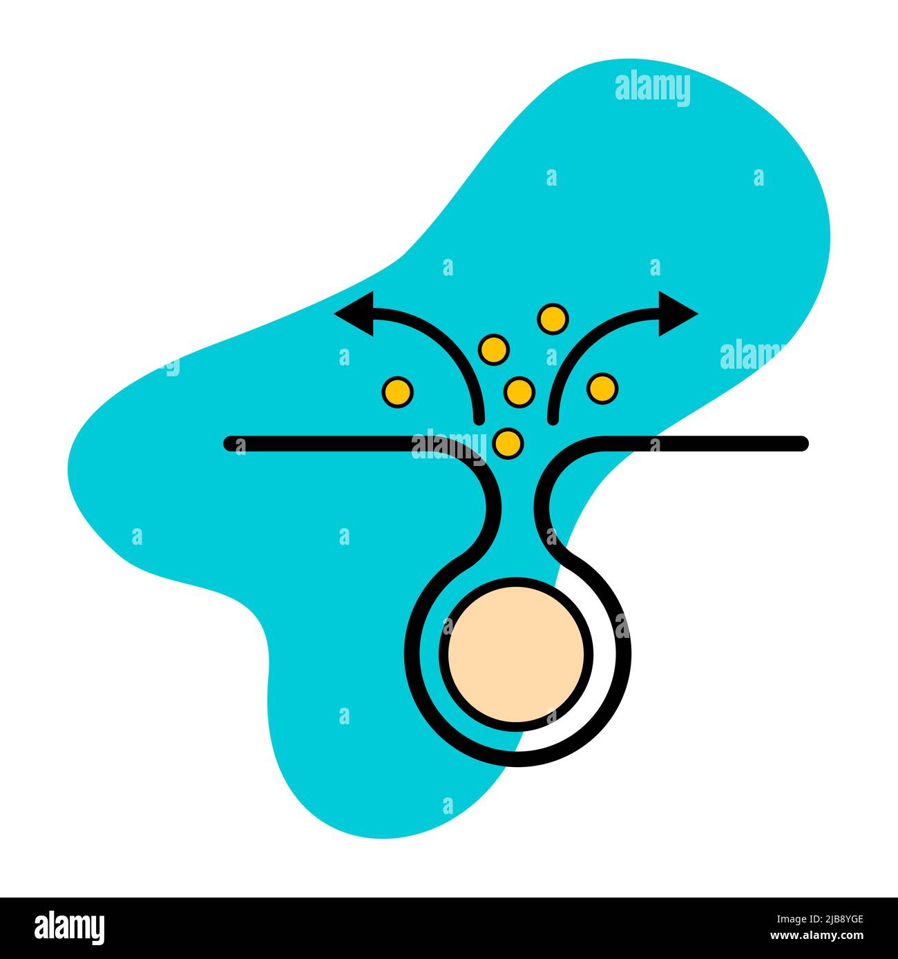 Cleaning pore icon, blackhead dermatology skin problem, acne skincare ...