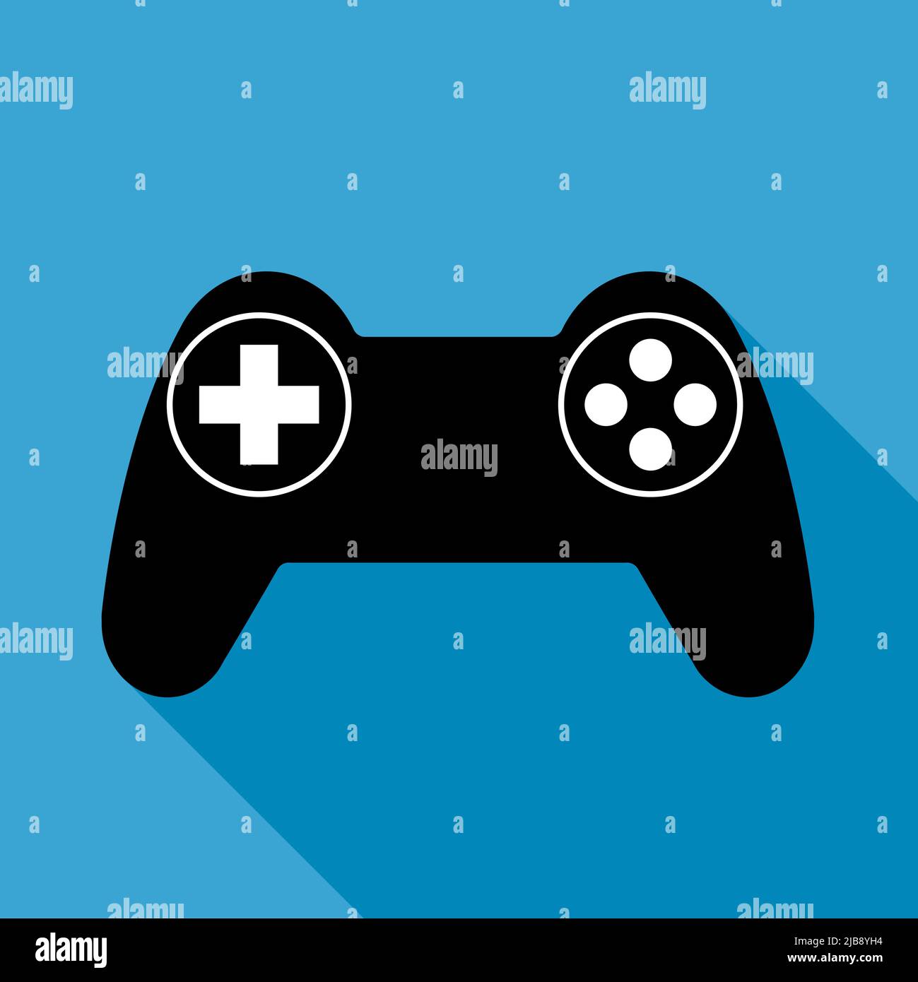 Console gaming gamepad icon, joystick gadget technology button vector ...