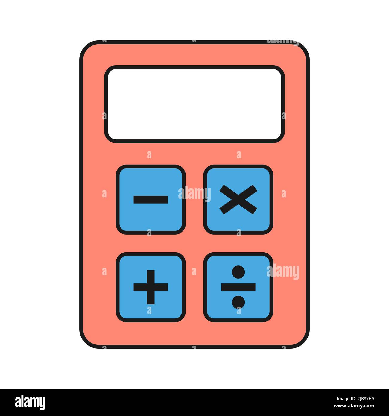 Calculator icon, mathematics web button vector illustration. Internet ...