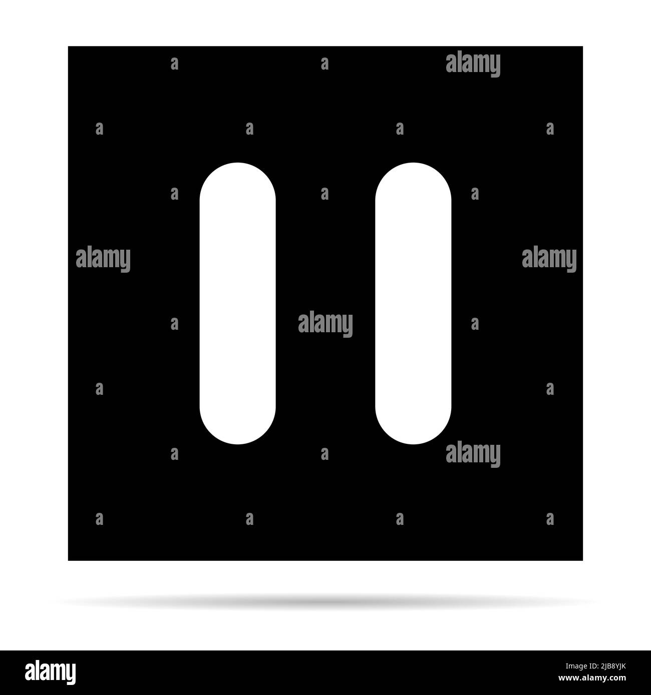 Stop and pause icon with shadow, interface media button, internet ...