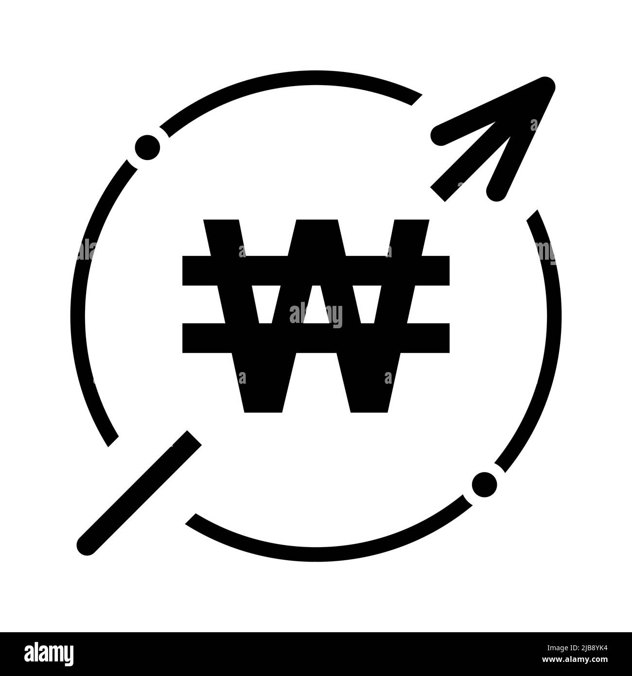 Cost symbol won increase icon. Income vector symbol isolated on ...