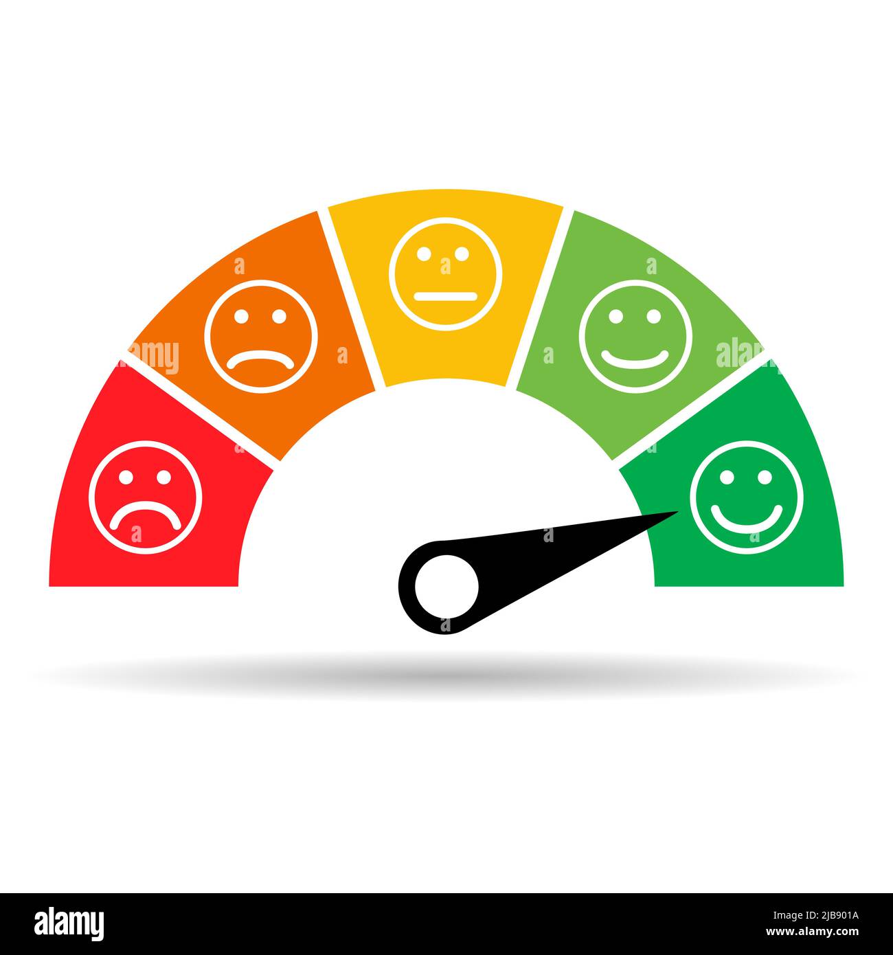 Customer satisfaction meter shadow icon, graph rating measure business ...