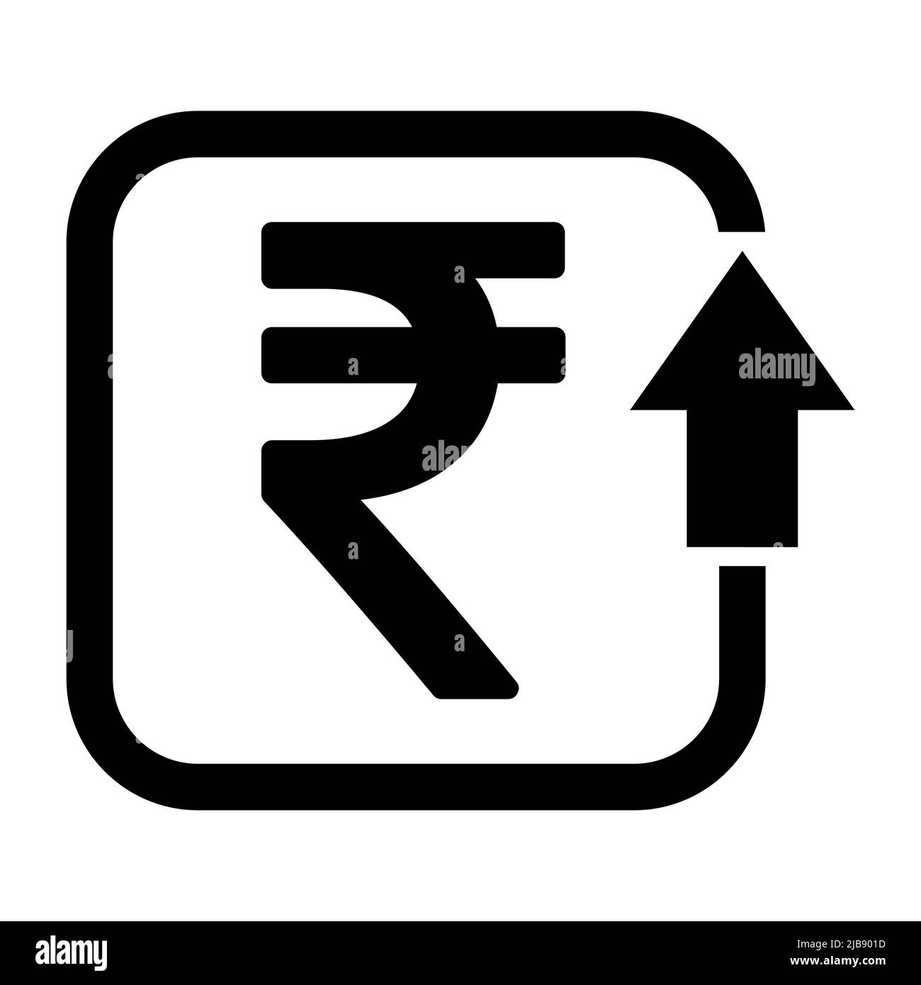Cost symbol rupee increase icon. Income vector symbol isolated on ...