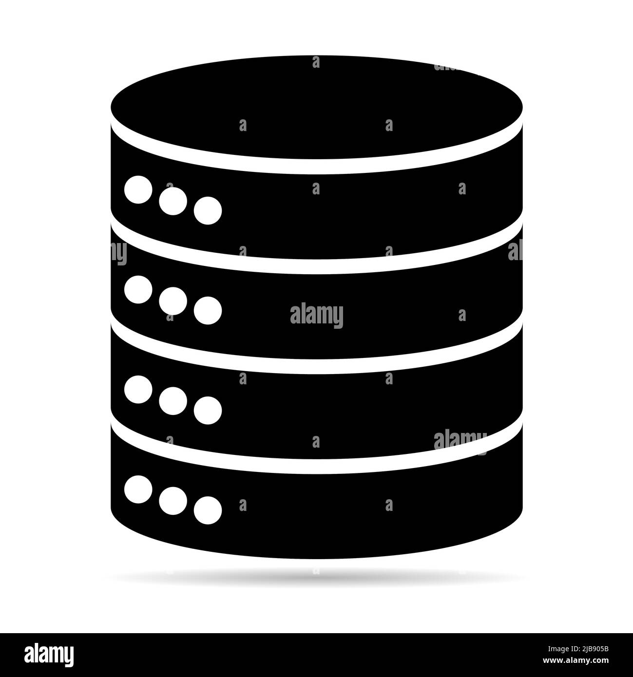 Database Storage Icon With Shadow Internet Network Server Cloud Data Symbol Connection System