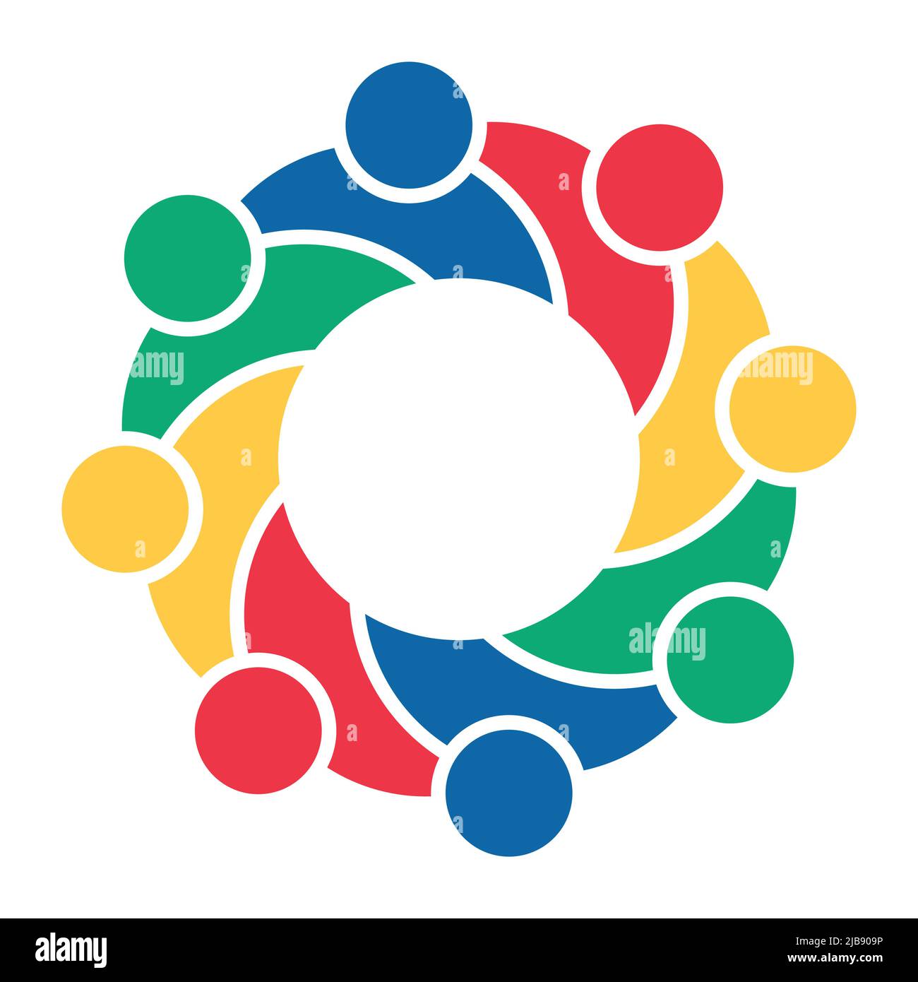 Vector graphic group connection logo.Eight people in the circle.logo ...