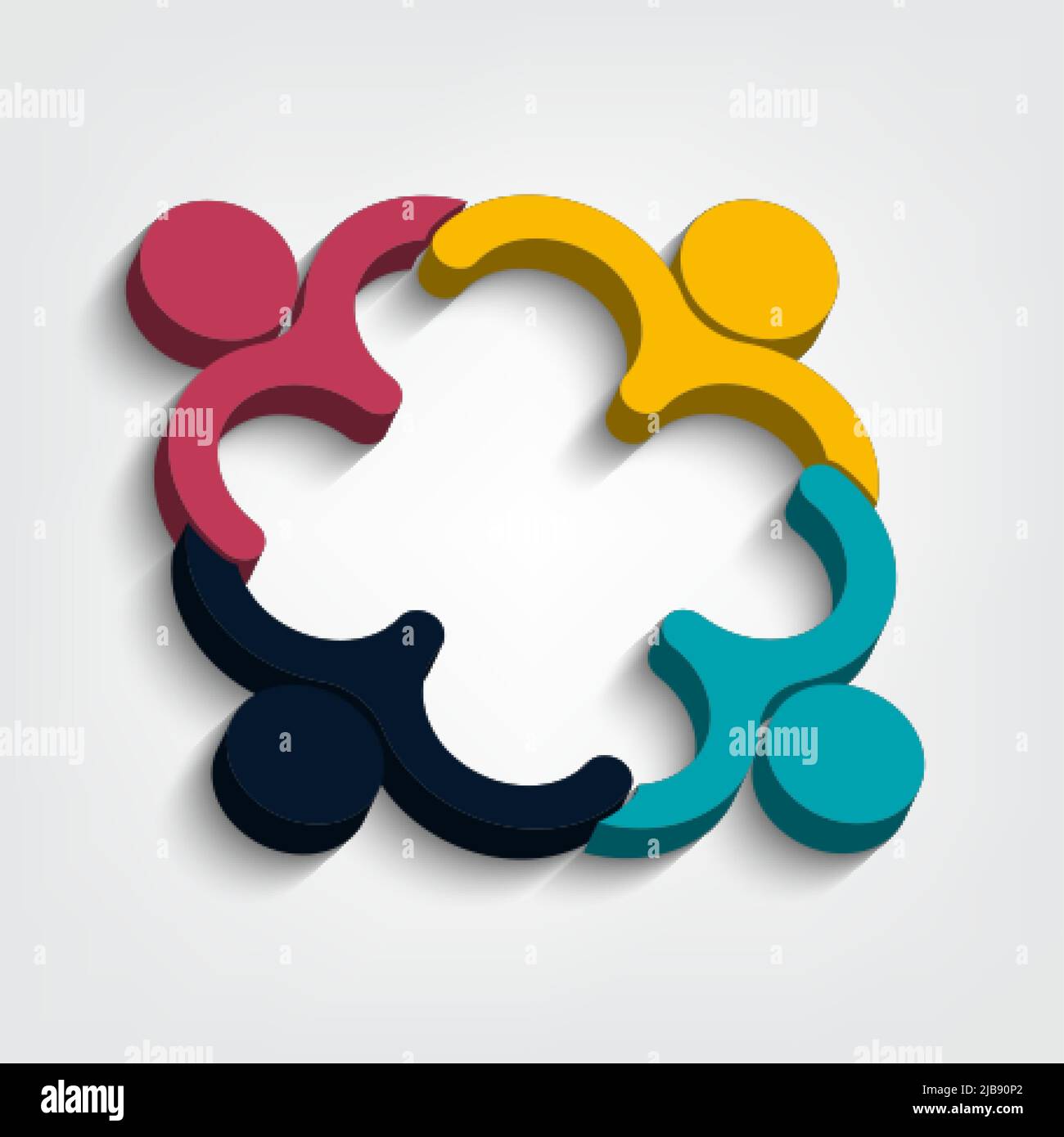 Group people logo handshake in a circle,Teamwork icon.vector ...
