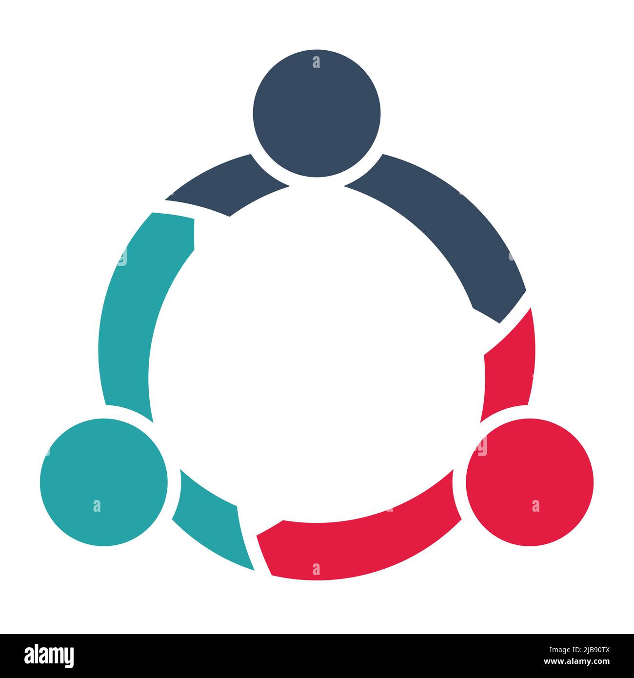 Group of three people in a circle.Teamwork meeting in the room.Powerful ...