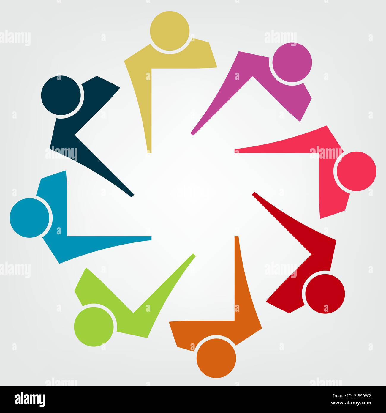 Abstract colorful people in a circle,Teamwork meeting,people are ...
