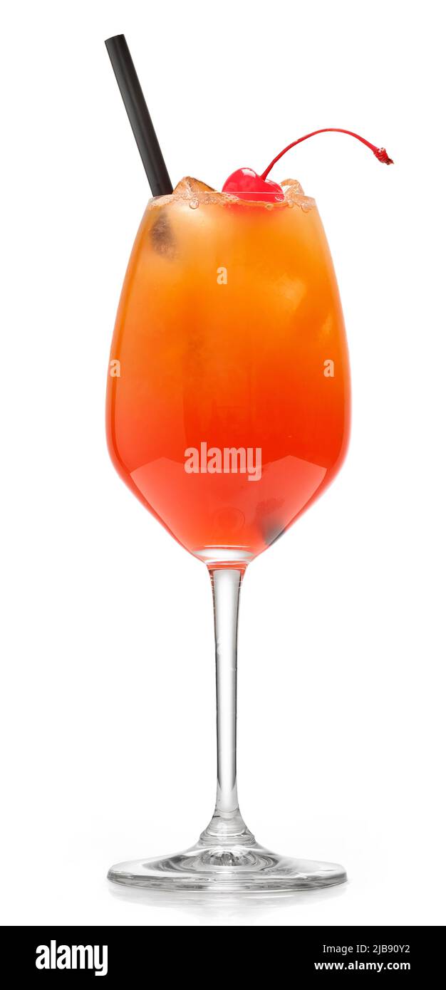 glass of orange aperol spritz cocktail isolated on white background ...