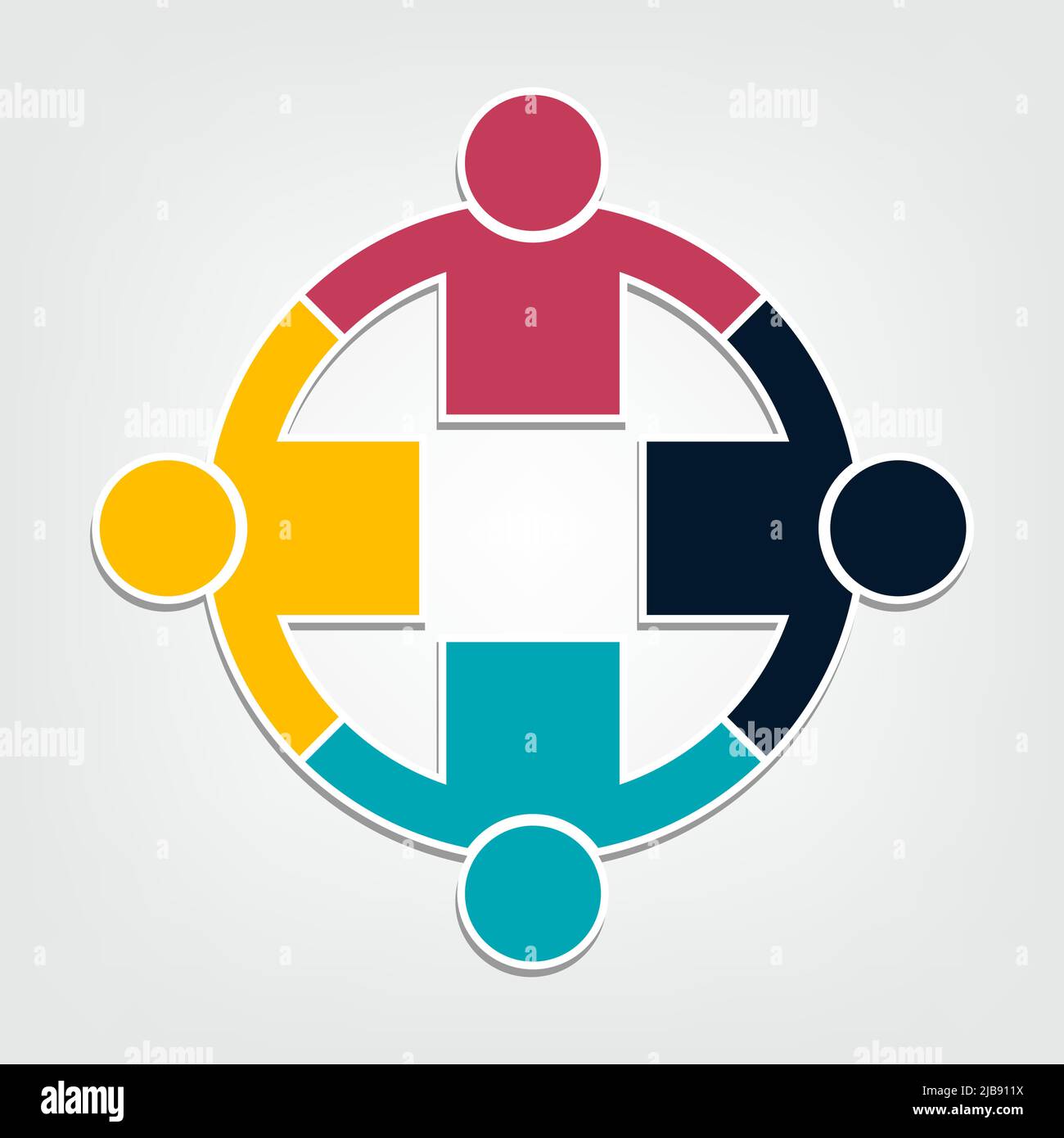 Group people logo handshake in a circle,Teamwork icon.vector ...