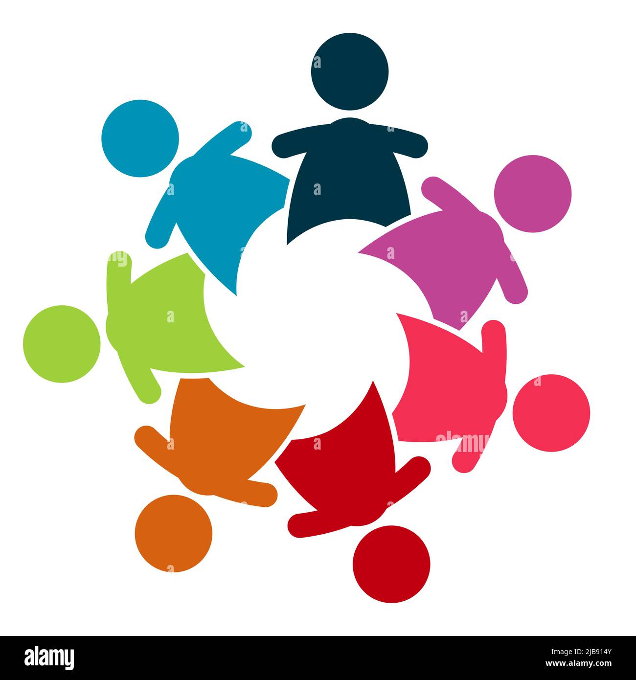 Vector graphic group connection logo people in the circle logo team ...