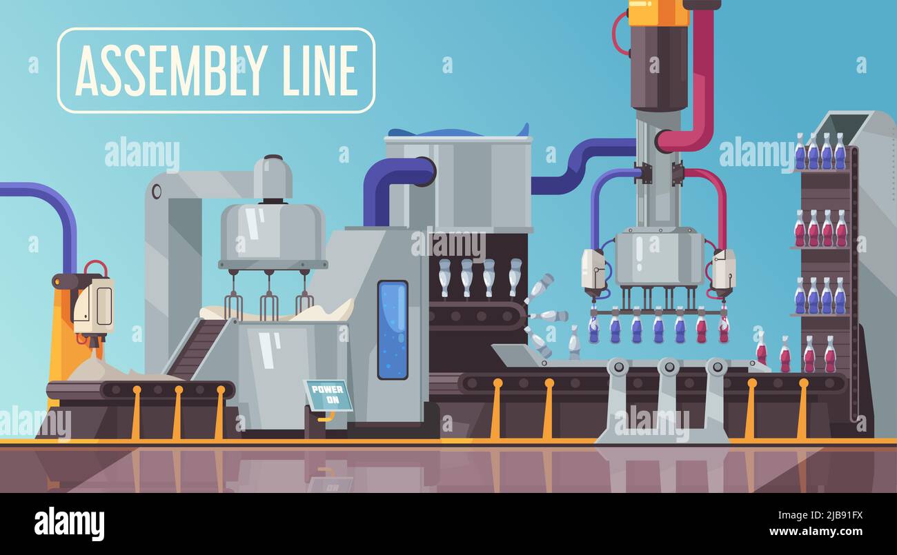 Automated robotic packing bottle conveyor composition with editable ...